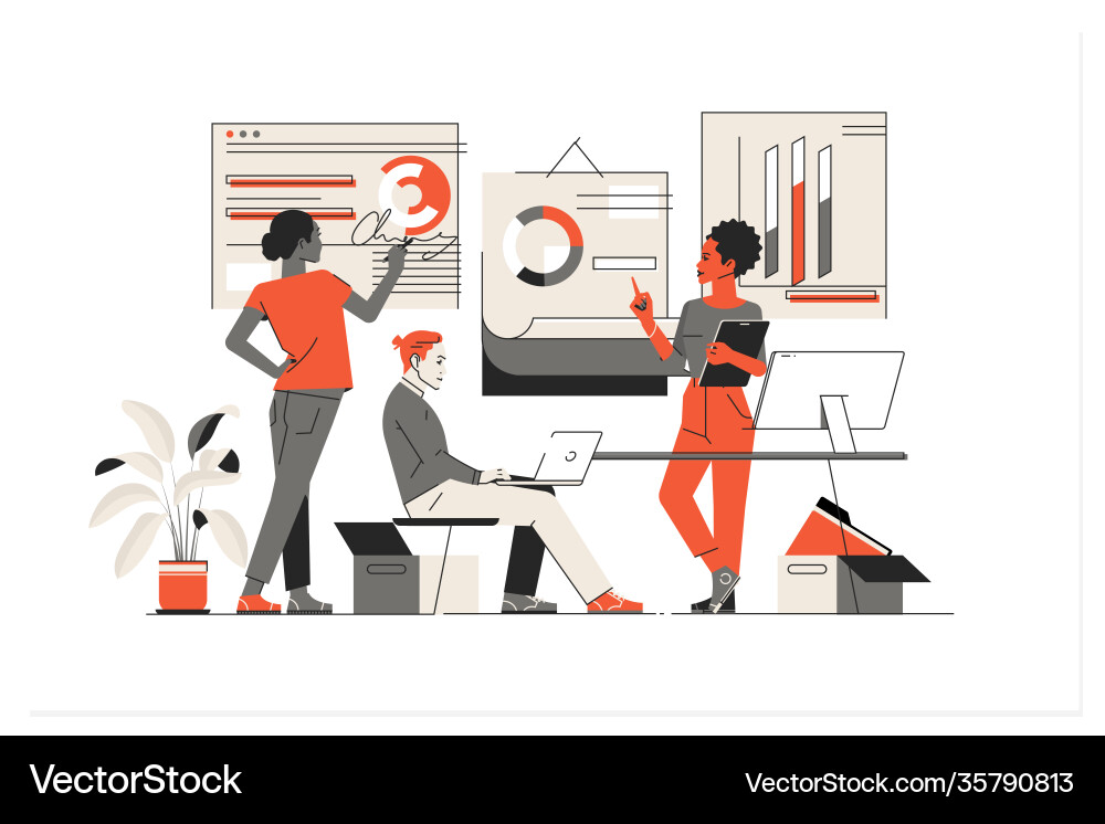 Data analysis for business finance investment Vector Image