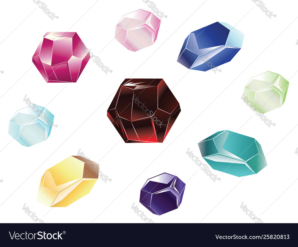 Different rock crystals Royalty Free Vector Image