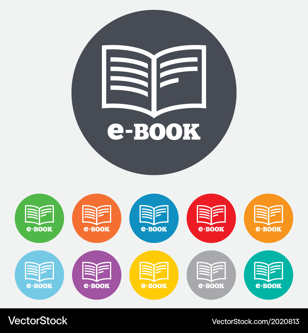 E-book sign icon electronic book symbol Royalty Free Vector