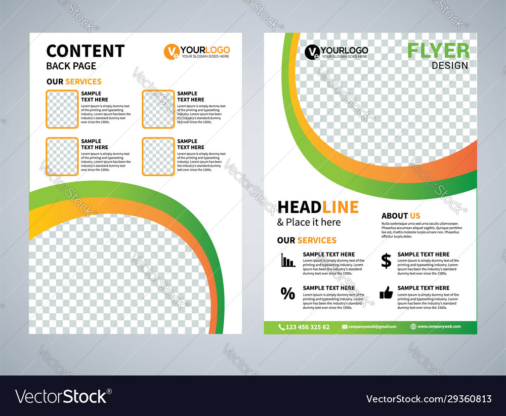 Flyer design template Royalty Free Vector Image