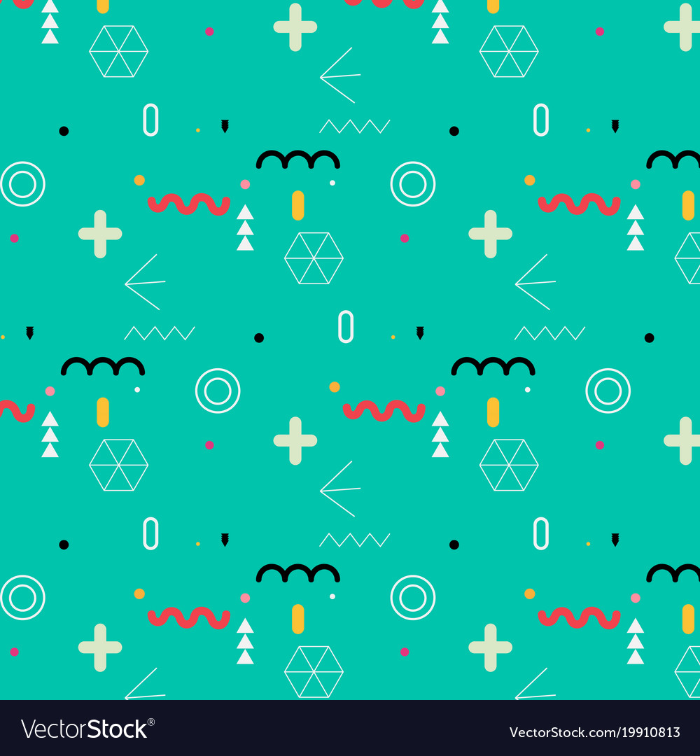 Geometric elements flat pattern Royalty Free Vector Image