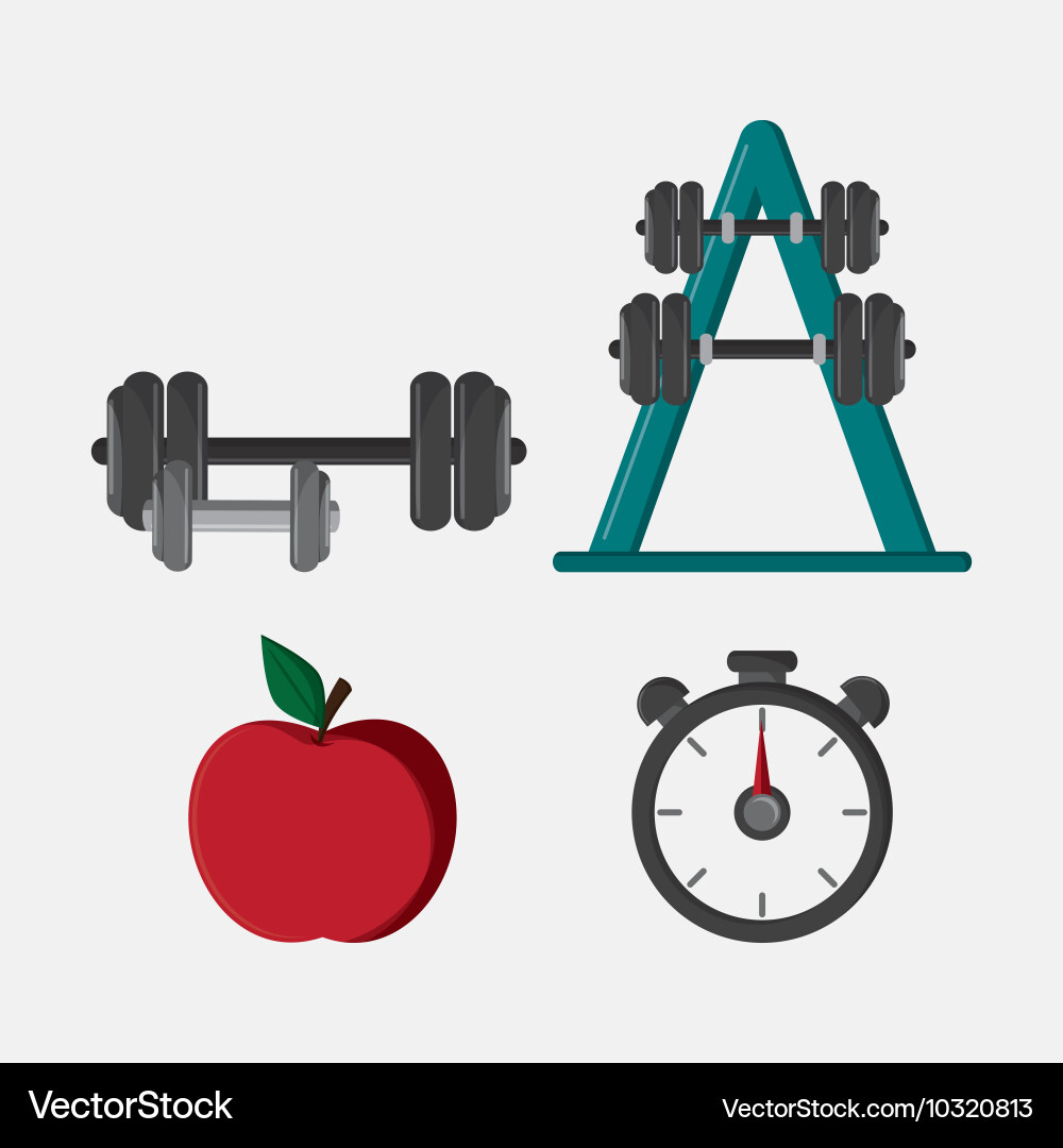 Healthy lifestyle icon set design Royalty Free Vector Image