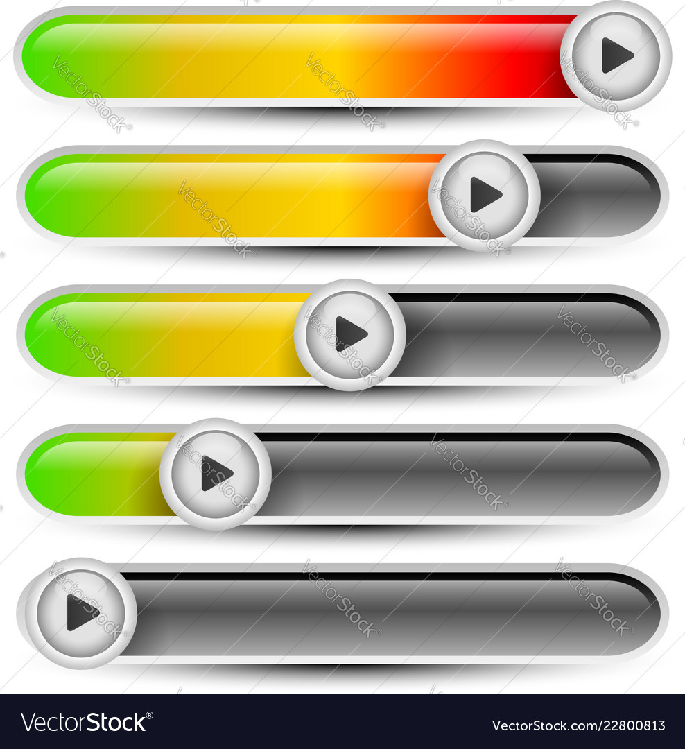 Horizontal progress bars user interface elements Vector Image