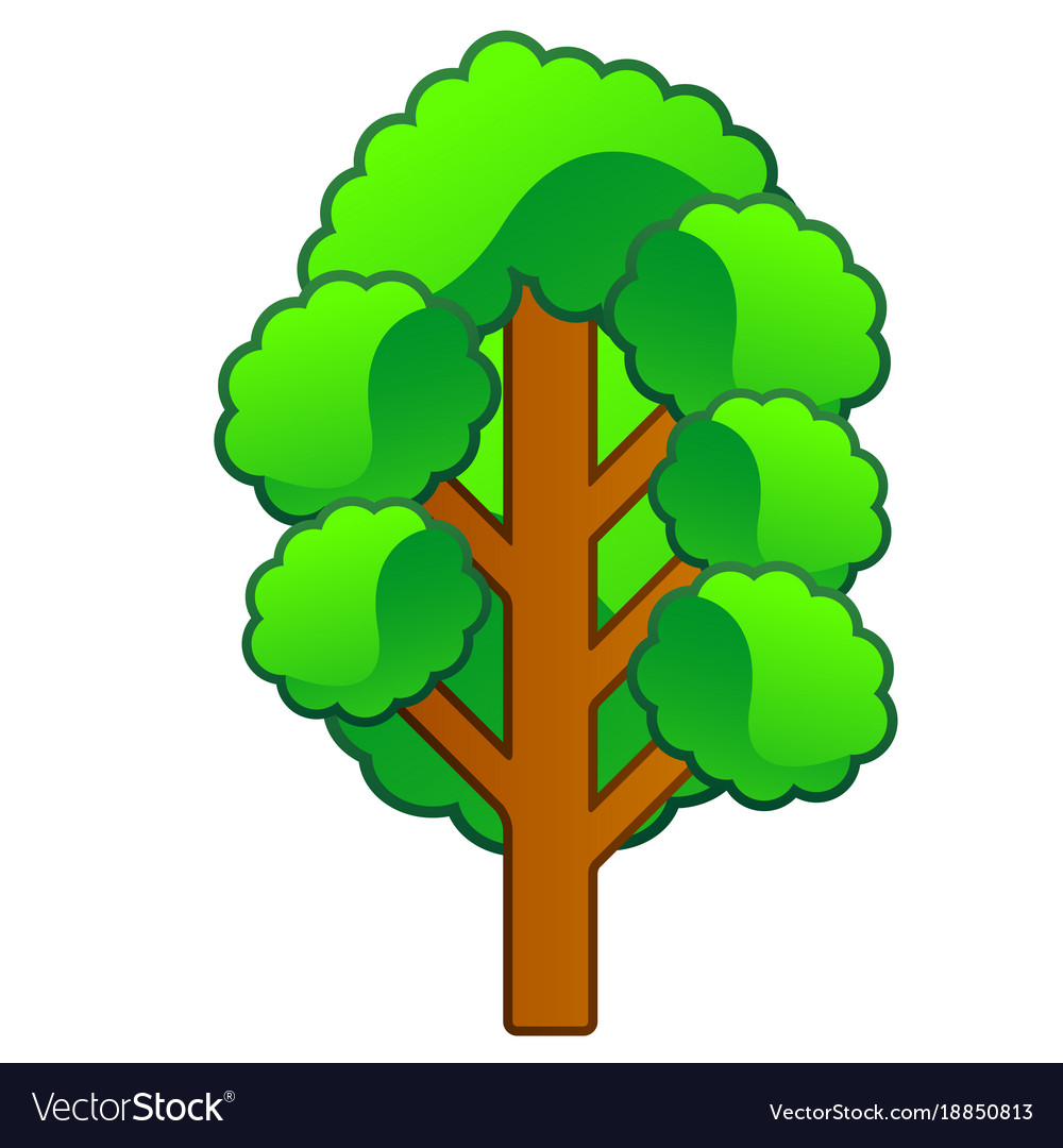 Isolated comic tree Royalty Free Vector Image - VectorStock