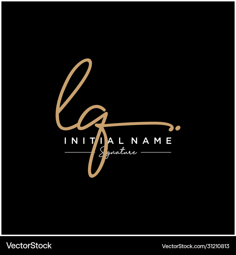 Letter lq signature logo template Royalty Free Vector Image