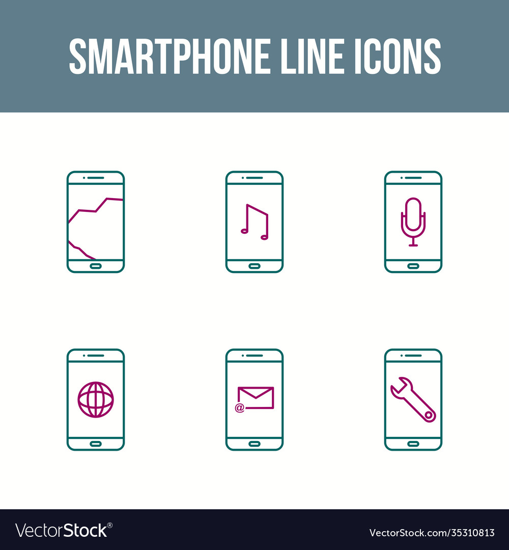 Mobile apps icon set Royalty Free Vector Image