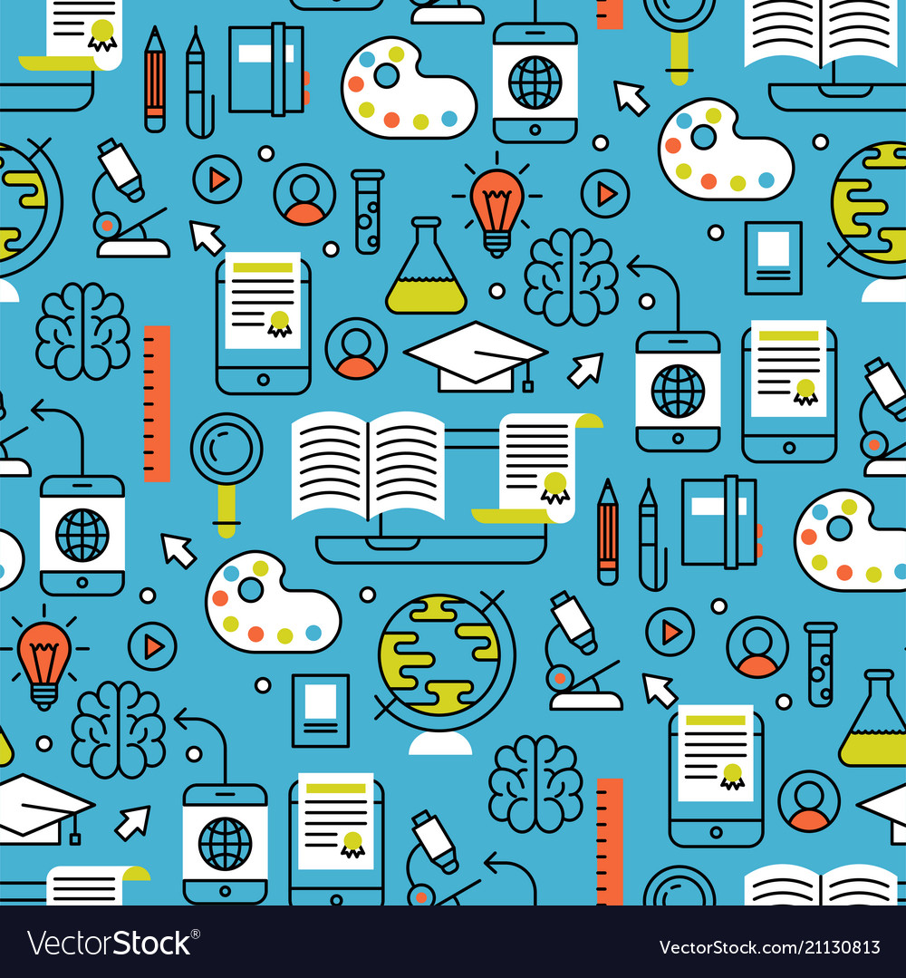 Online learning flat design distant education Vector Image