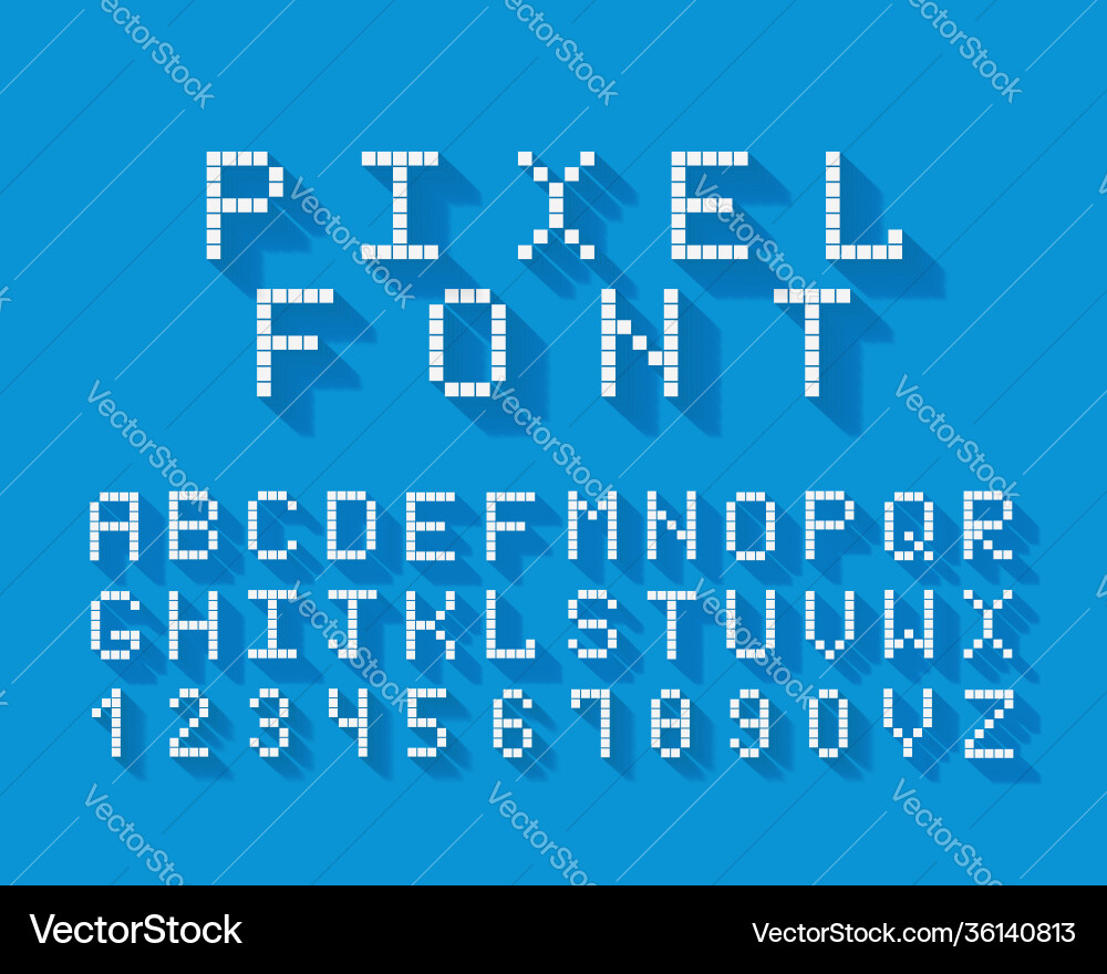 Pixel font Royalty Free Vector Image - VectorStock