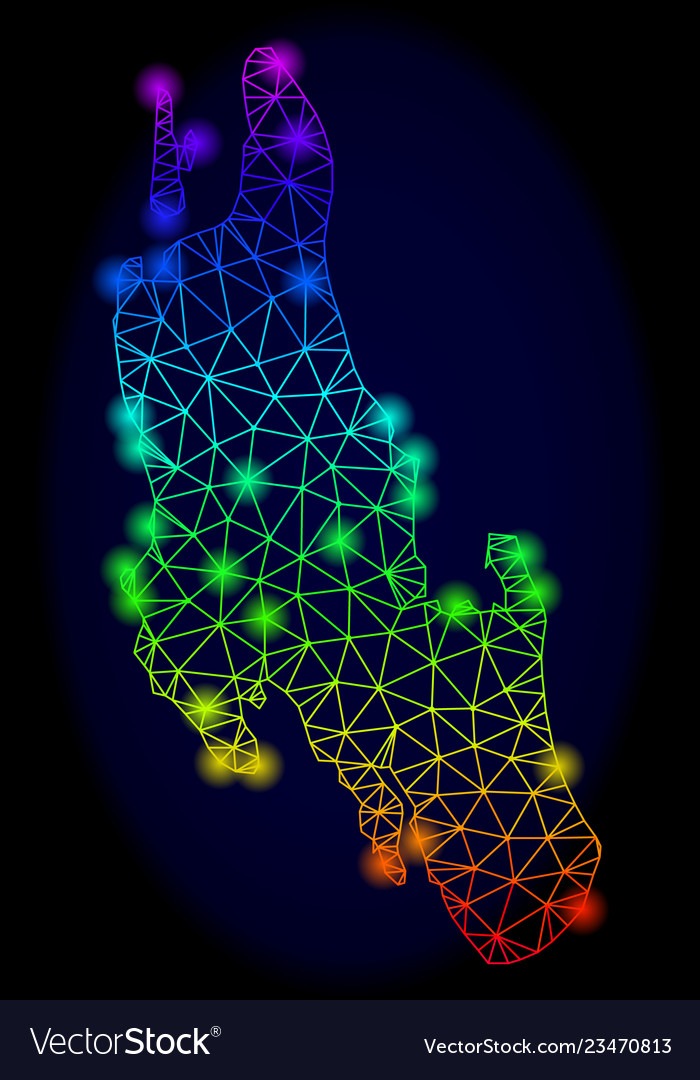 Polygonal Wire Frame Spectrum Mesh Map Royalty Free Vector