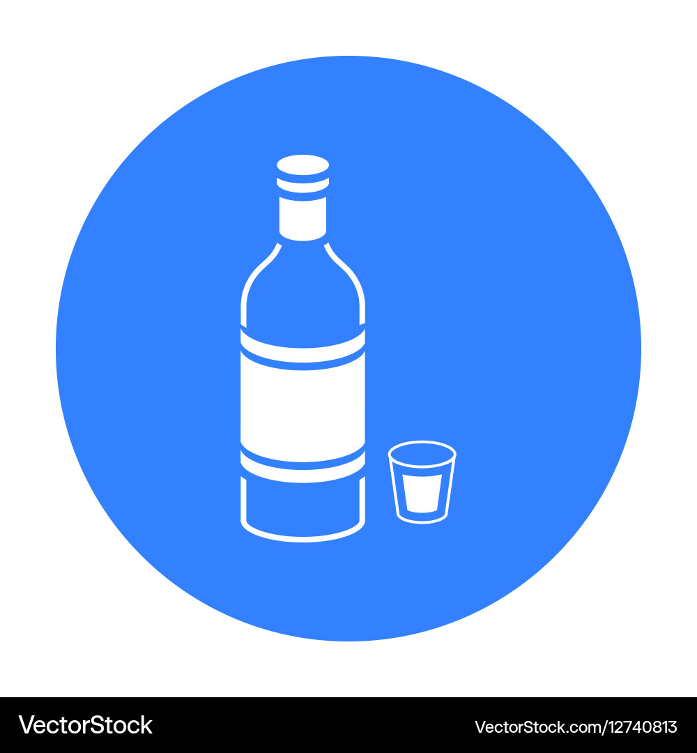 Vodka icon in black style isolated on white Vector Image