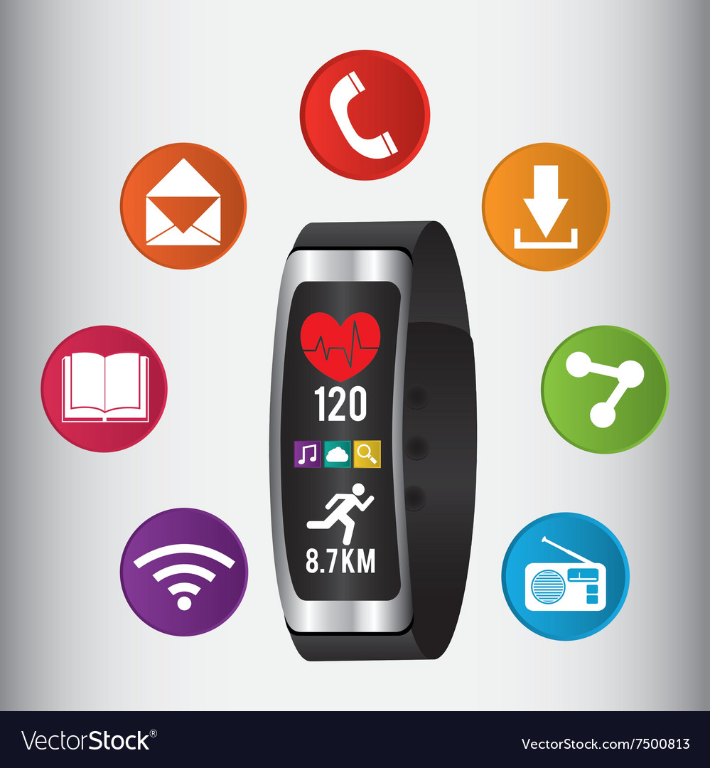 Wearable technology design Royalty Free Vector Image