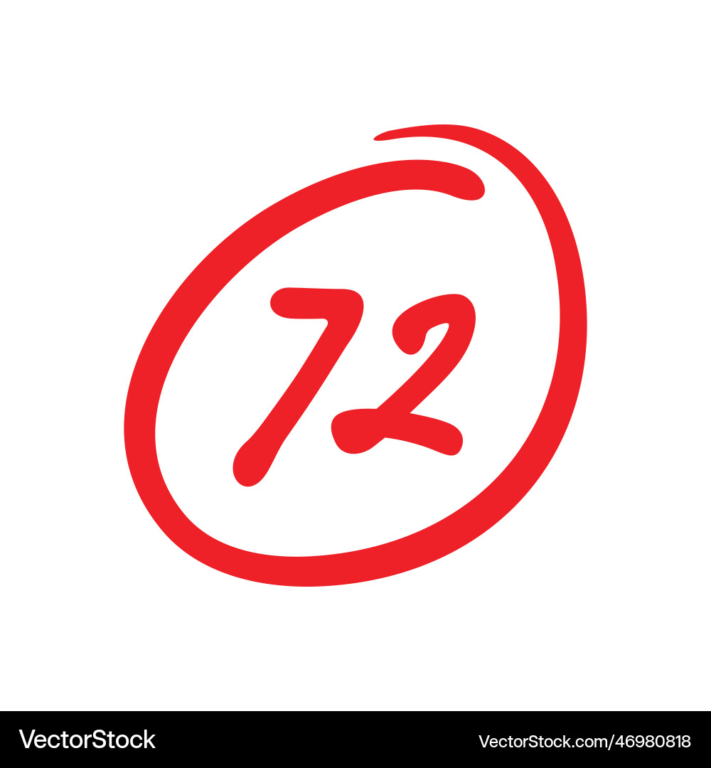 72 points exam score seventy two grade results Vector Image