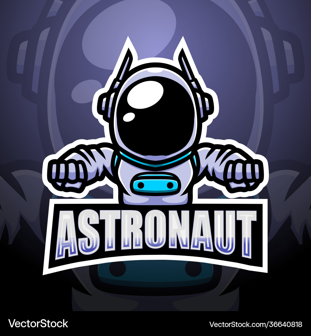 Astronaut mascot esport logo design Royalty Free Vector