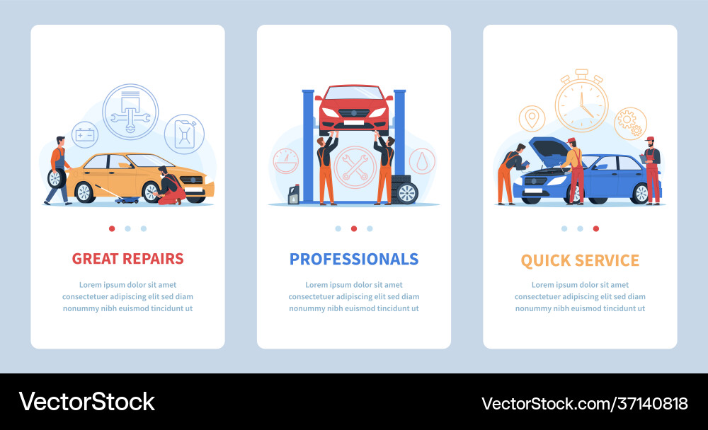 Car repair shop auto service app technical Vector Image