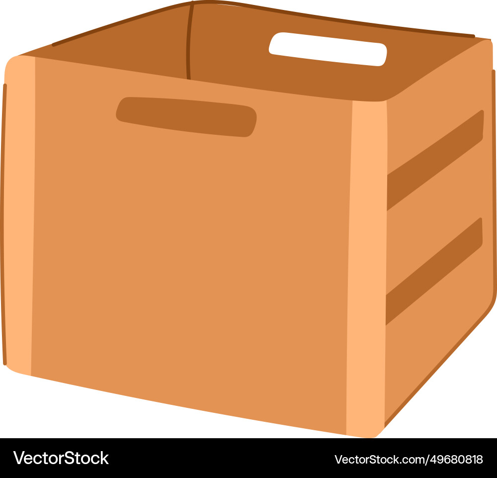 Case wooden crate cartoon Royalty Free Vector Image