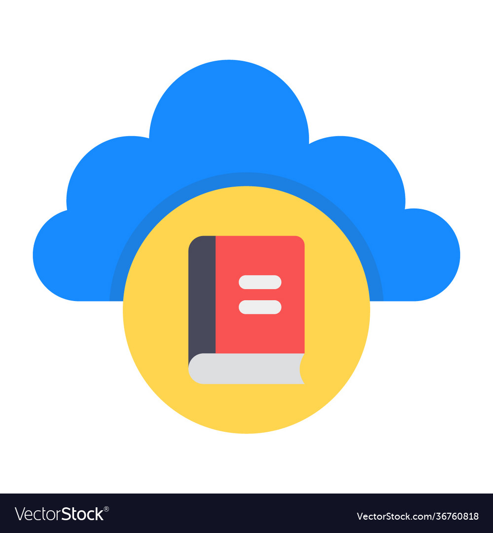 Cloud book Royalty Free Vector Image - VectorStock