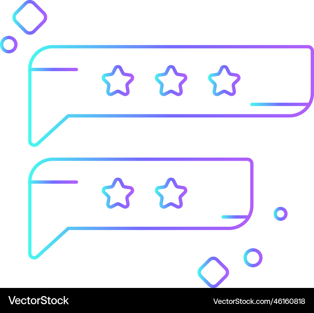 Comment feedback icons with purple blue outline Vector Image