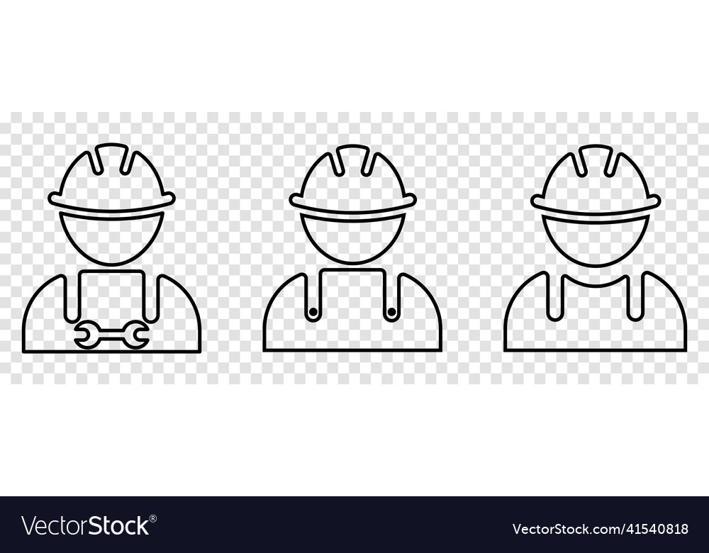 Construction worker line icon Royalty Free Vector Image