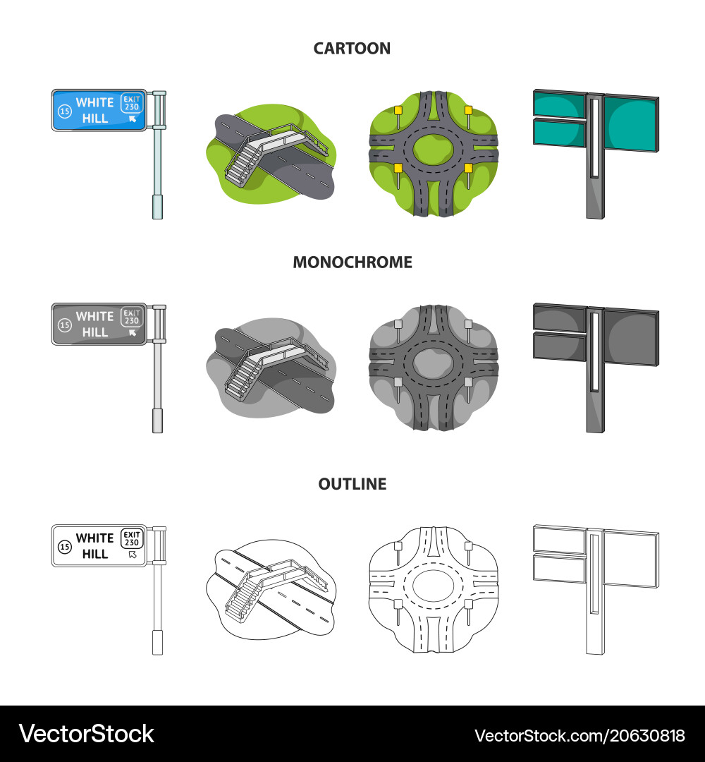 Direction signs and other web icon in cartoon Vector Image