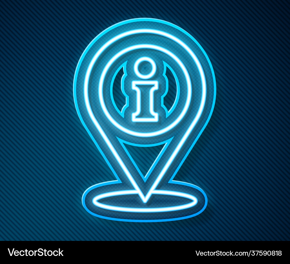 Glowing neon line location with information icon Vector Image