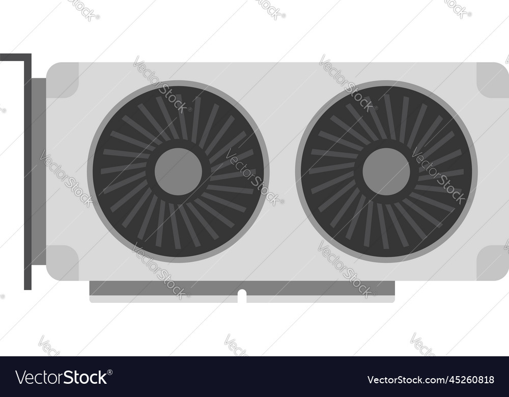 Gpu card icon flat video computer Royalty Free Vector Image