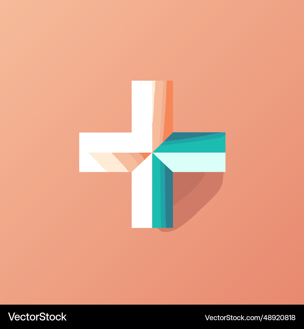 Health center filled gradient logo Royalty Free Vector Image