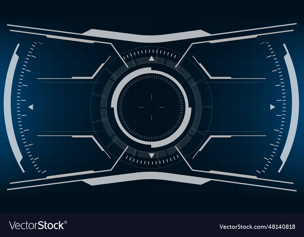 Hud sci-fi interface screen view blue design Vector Image