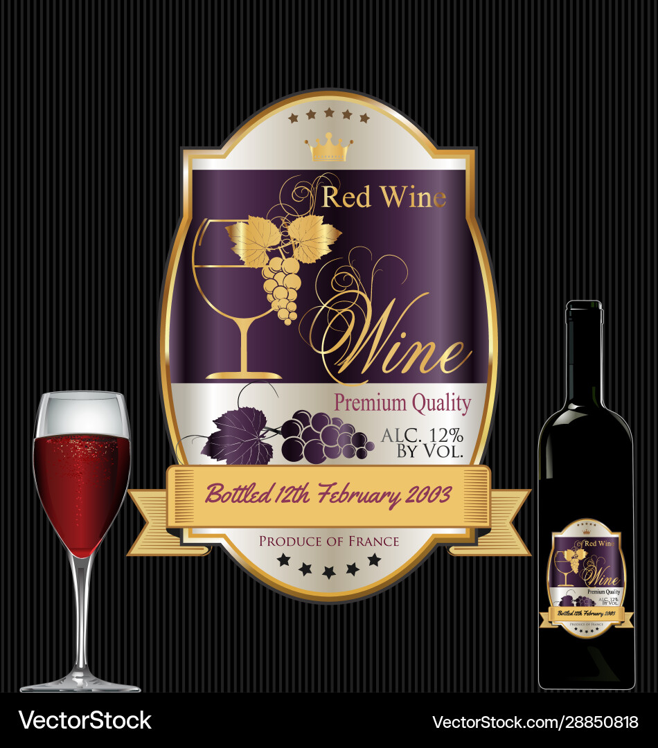 Luxury golden wine label 4 Royalty Free Vector Image
