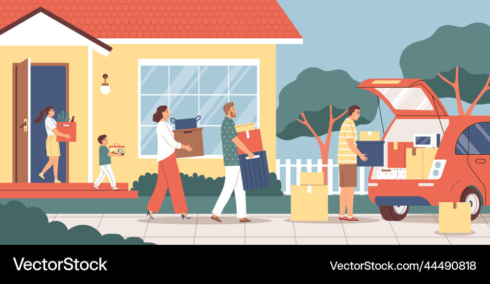 Moving flat Royalty Free Vector Image - VectorStock