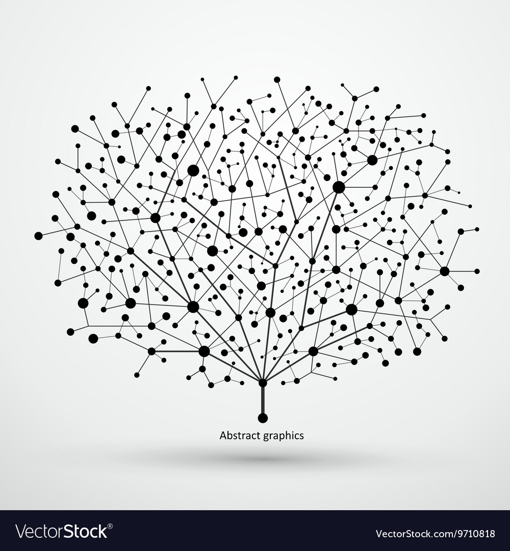 Points and lines of trees abstract graphics Vector Image