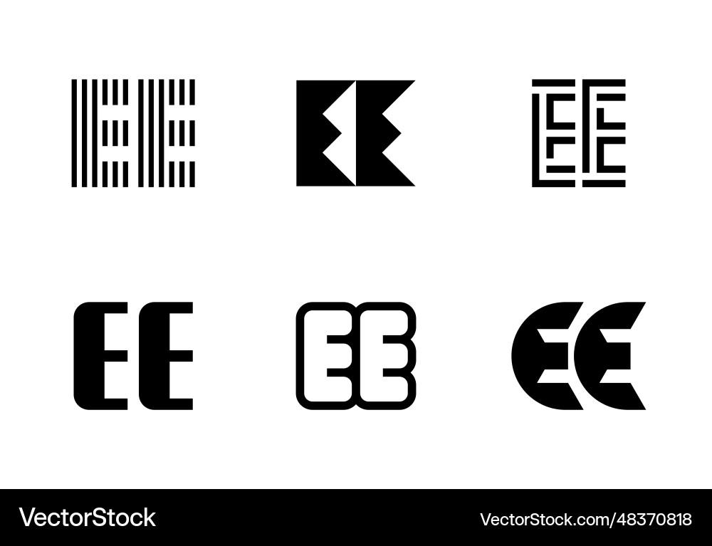 Set of letter ee logos Royalty Free Vector Image