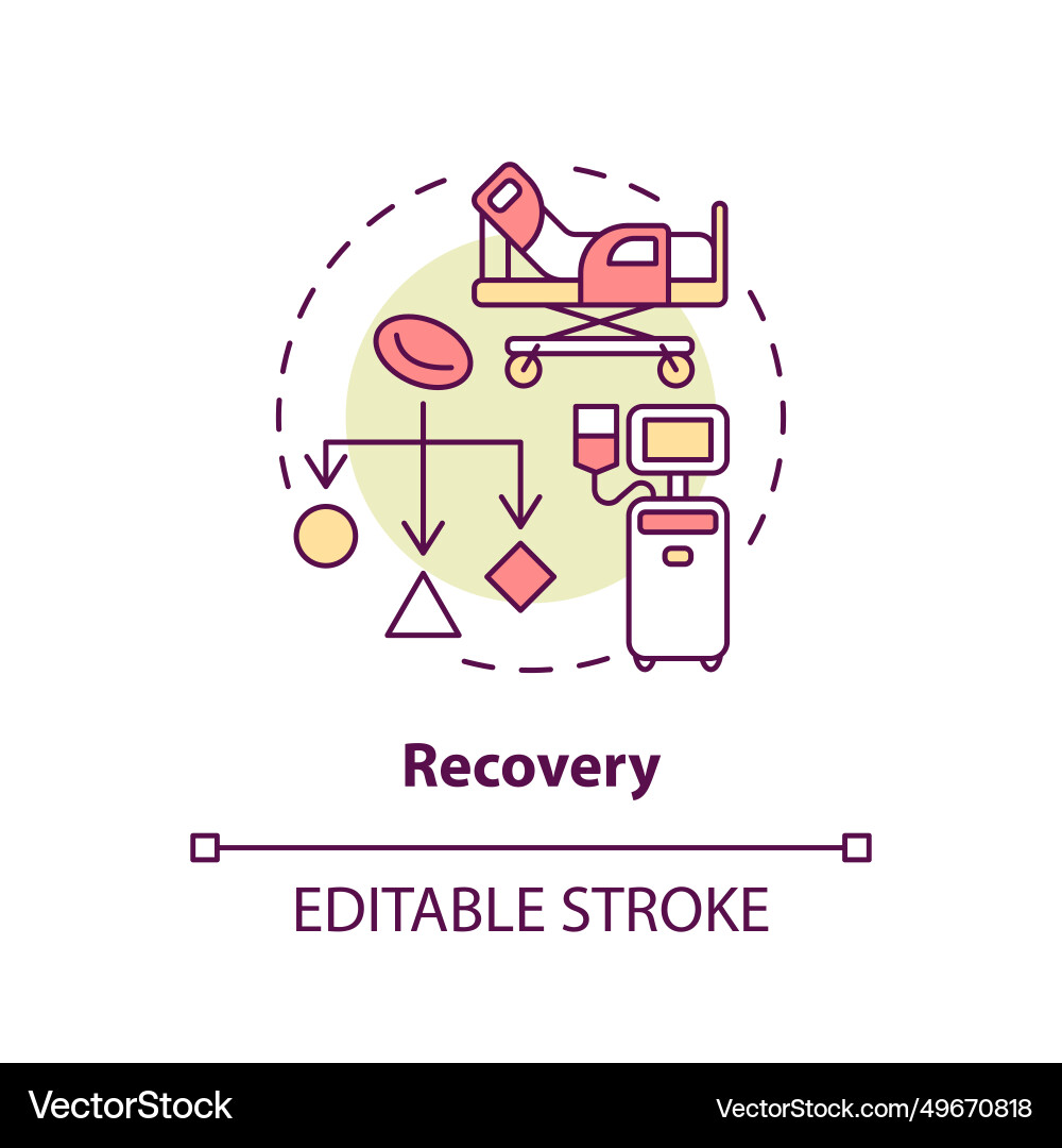 Thin line simple colorful recovery icon concept Vector Image