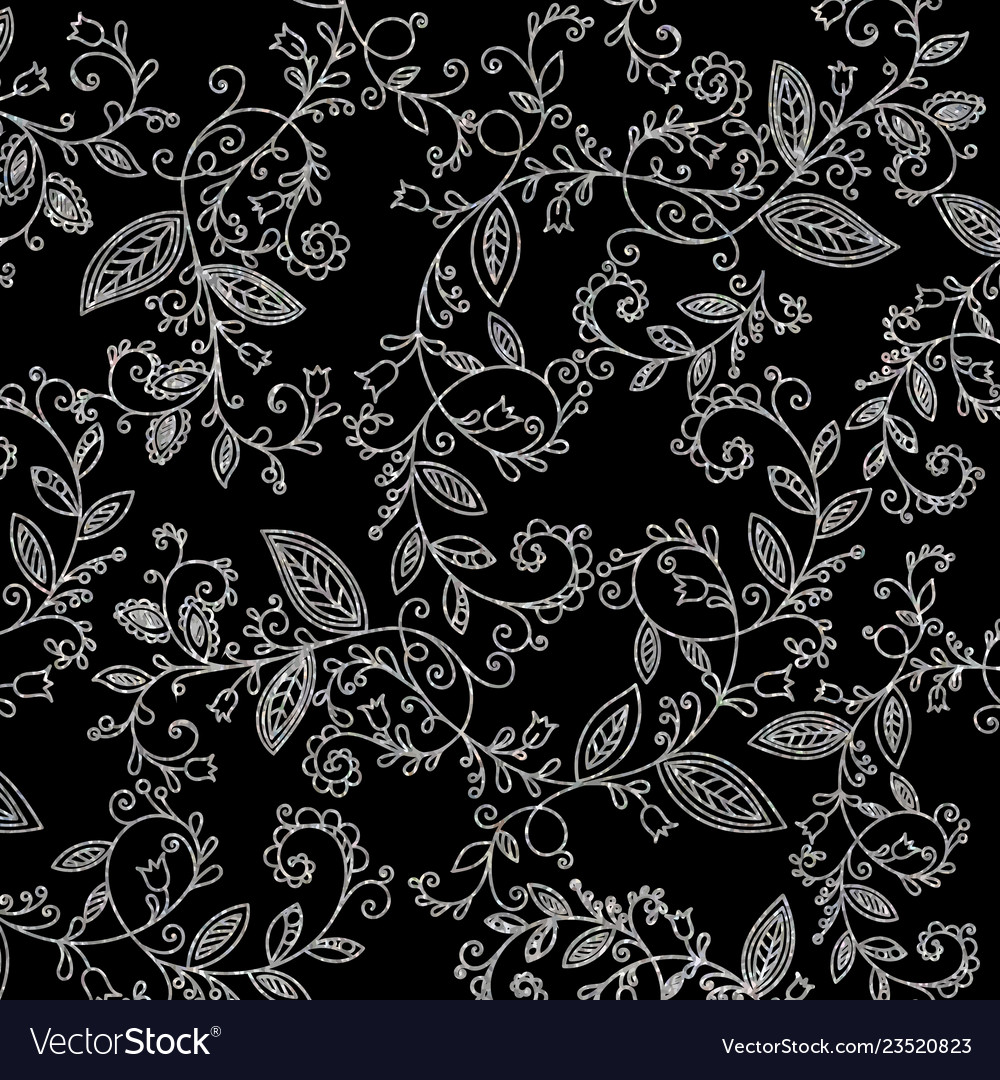 Abstract hand drawn silver pattern Royalty Free Vector Image