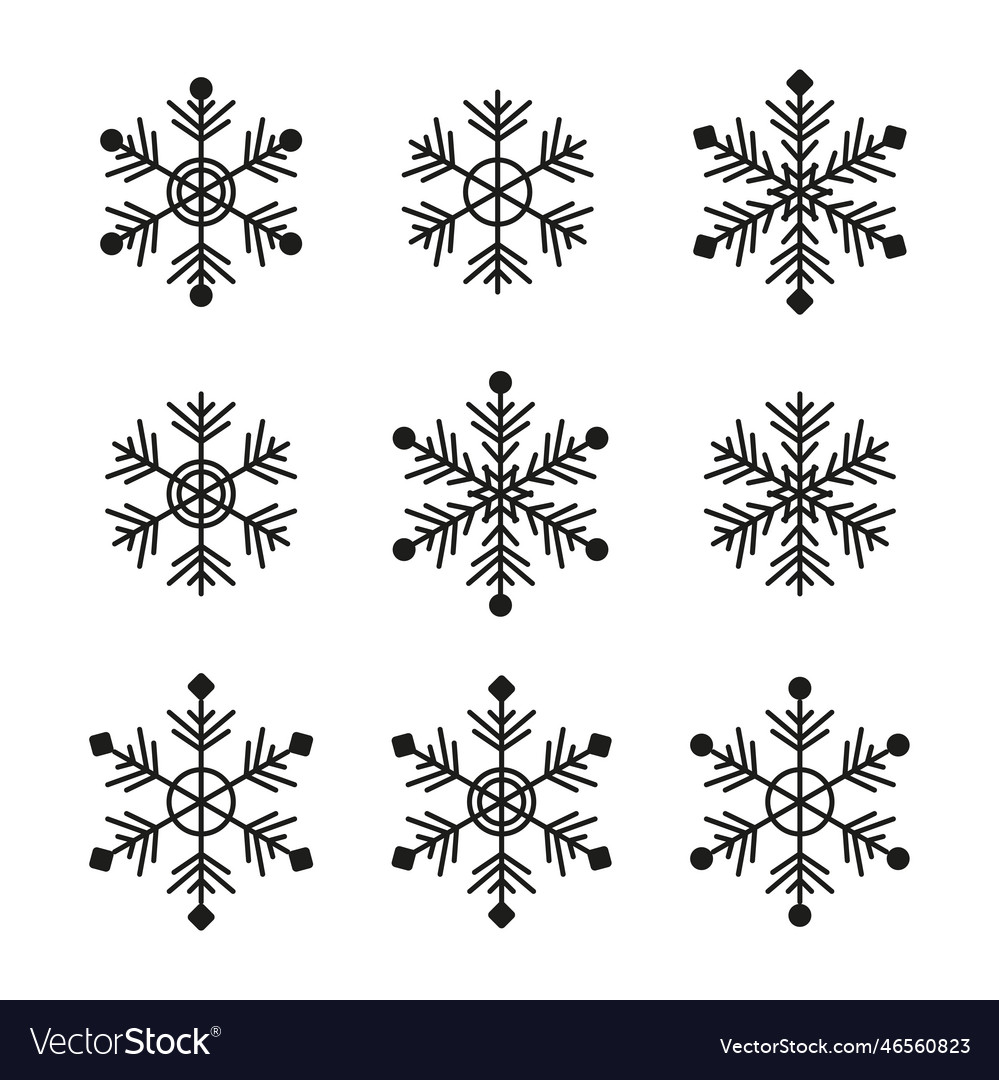 Black snowflakes icons stock image Royalty Free Vector Image Black snowflakes icons stock image Royalty Free Vector Image