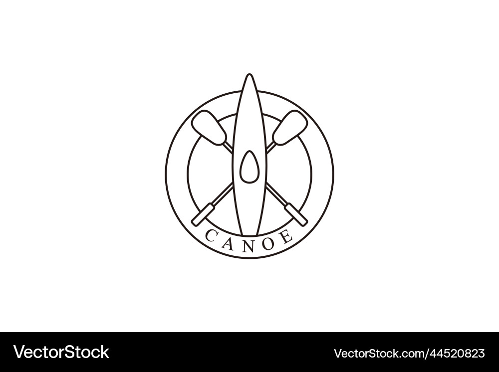 Canoe logo design template with line art style Vector Image