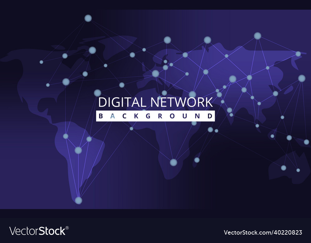 Global map digital network connection internet Vector Image