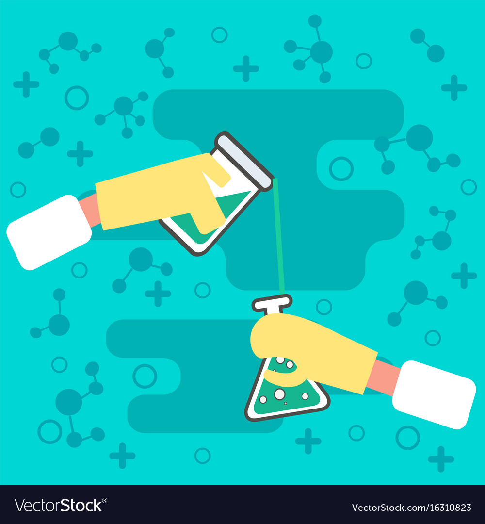 Hands holding chemistry science equipment Vector Image