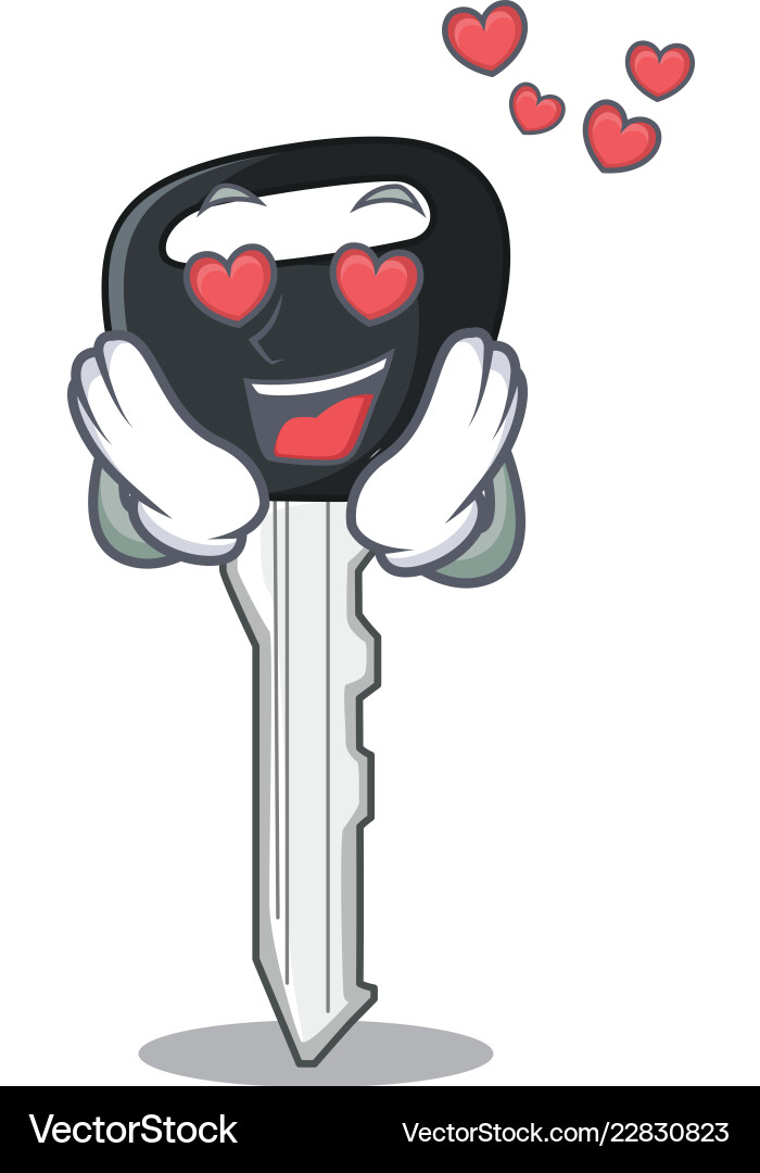 In love mascot featuring on car key Royalty Free Vector