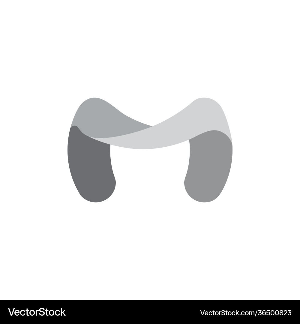 Letter m twist simple curves logo Royalty Free Vector Image