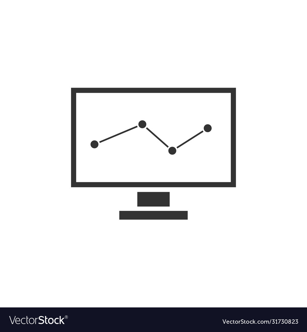 Monitoring icon flat Royalty Free Vector Image