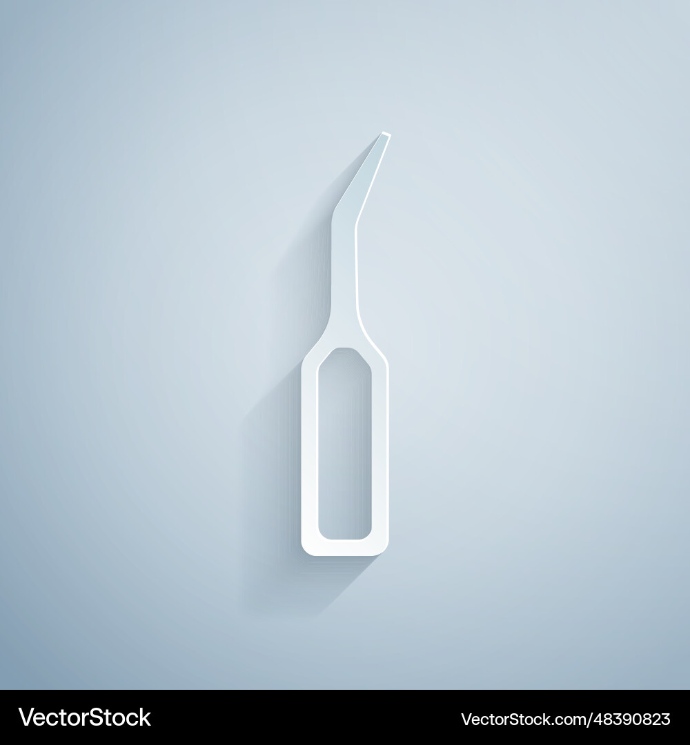 Paper cut dental explorer scaler for teeth icon Vector Image