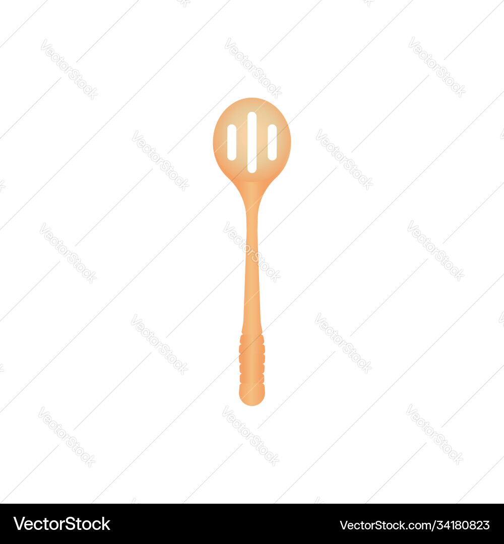 Rounded wooden spatula isolated on white Vector Image