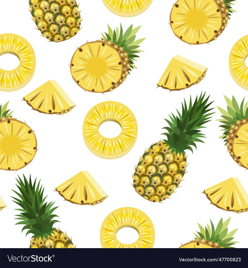Seamless pineapple pattern Royalty Free Vector Image