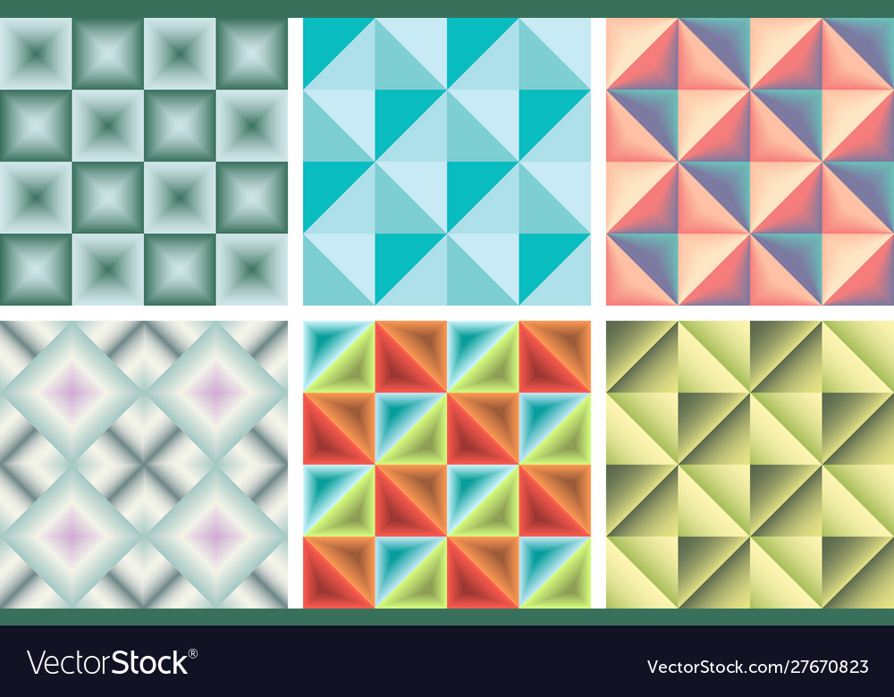 Set pattern triangles and squares Royalty Free Vector Image