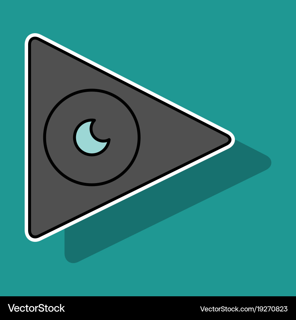 Sticker play sign flat style icon on background Vector Image