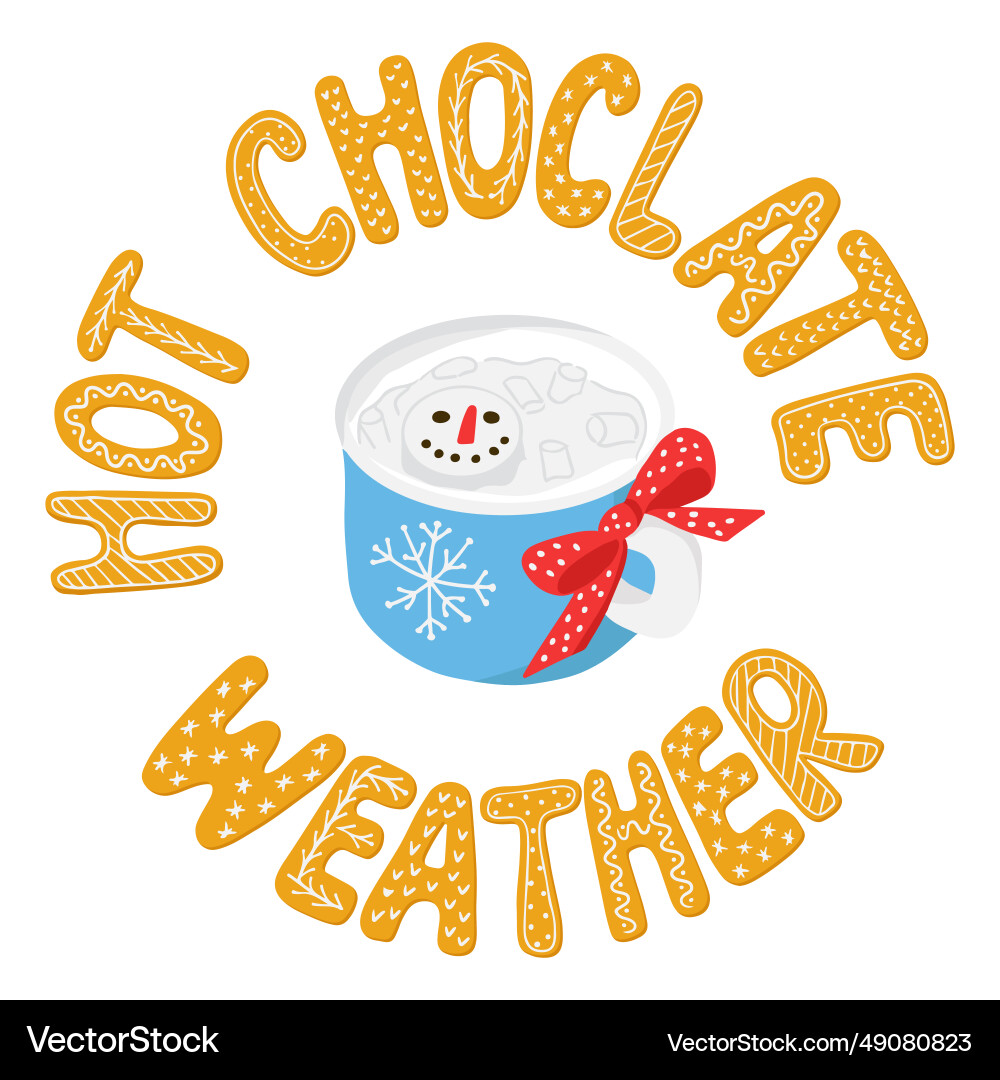 Winter holiday composition with hot chocolate Vector Image
