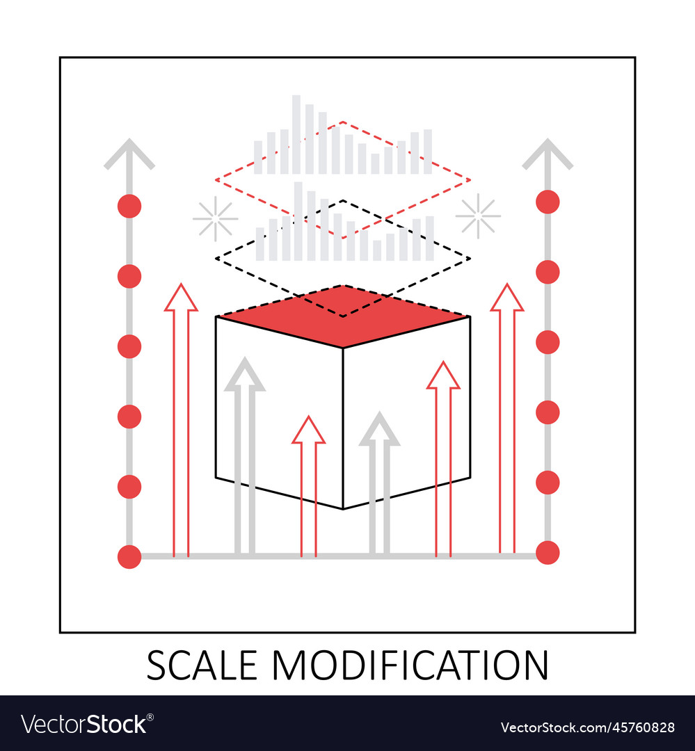 3d scale modification Royalty Free Vector Image