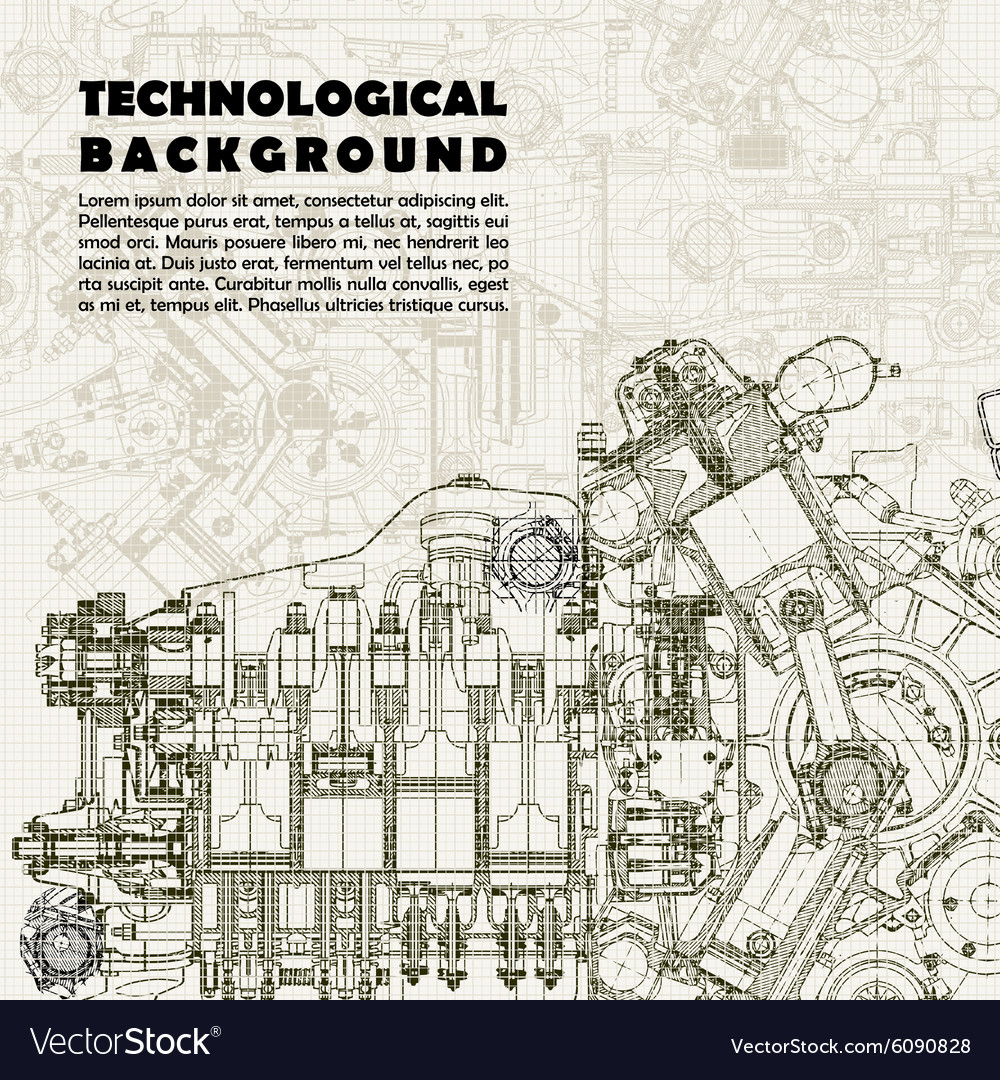 Background drawing engine Royalty Free Vector Image
