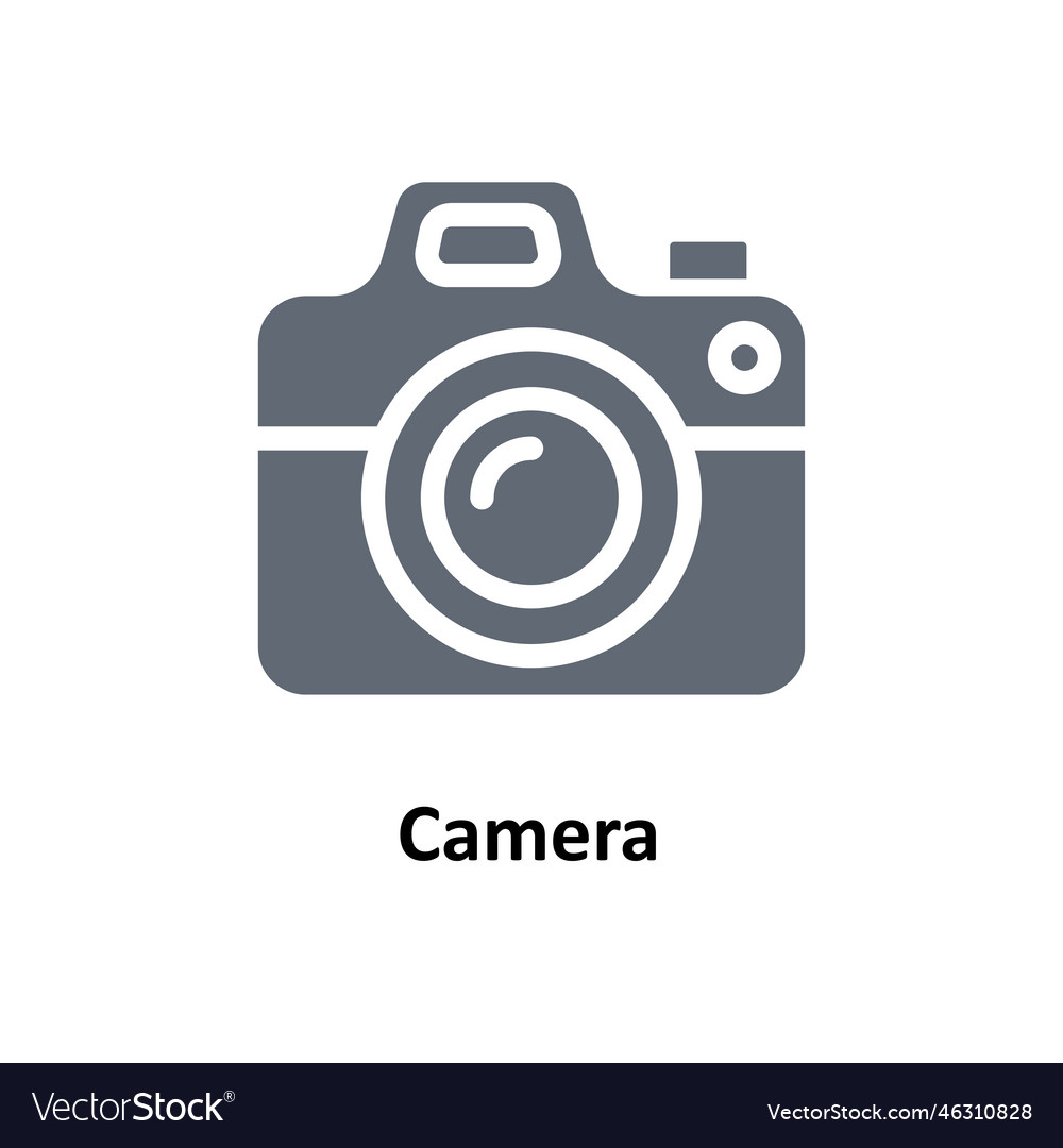 Camera solid icons simple stock Royalty Free Vector Image