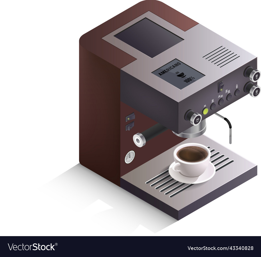 Coffee machine isometric Royalty Free Vector Image